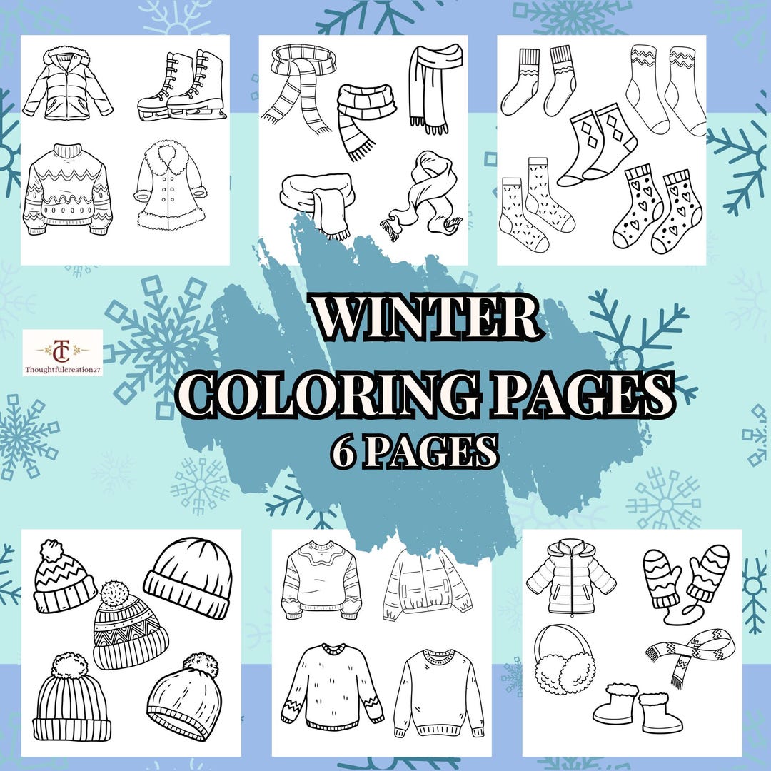 Coloring Pages for Kids,bold and Easy Winter Theme Color Pages,bold ...