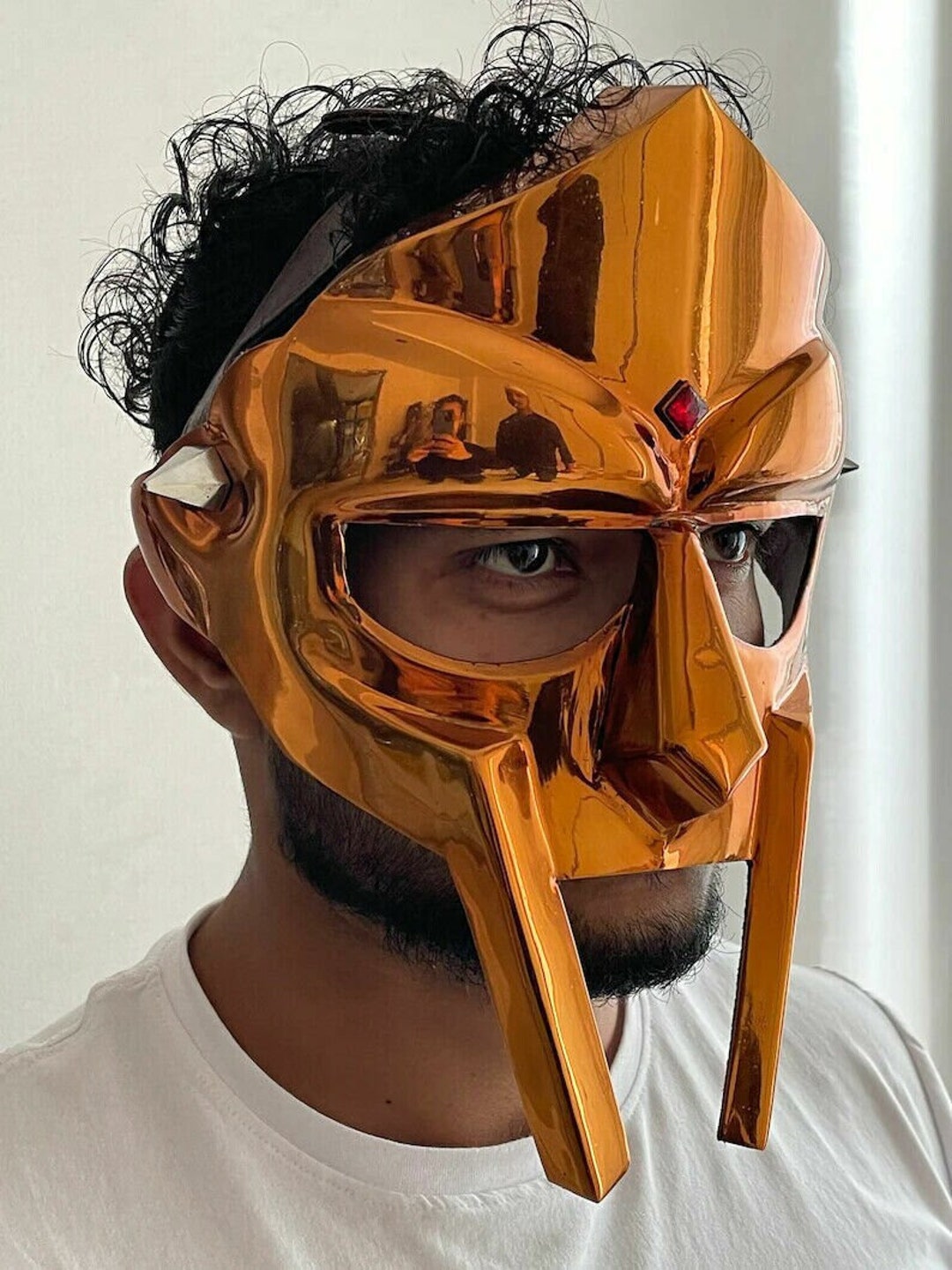 MF Doom Gladiator Mask Mad-villain Golden Finish Brass Face - Etsy