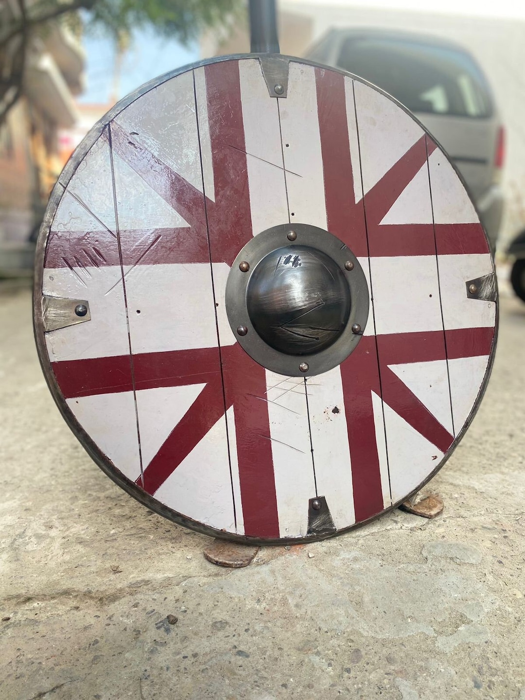 Theshield Medieval Knight Cross Viking Wooden Shield Cosplay & - Etsy