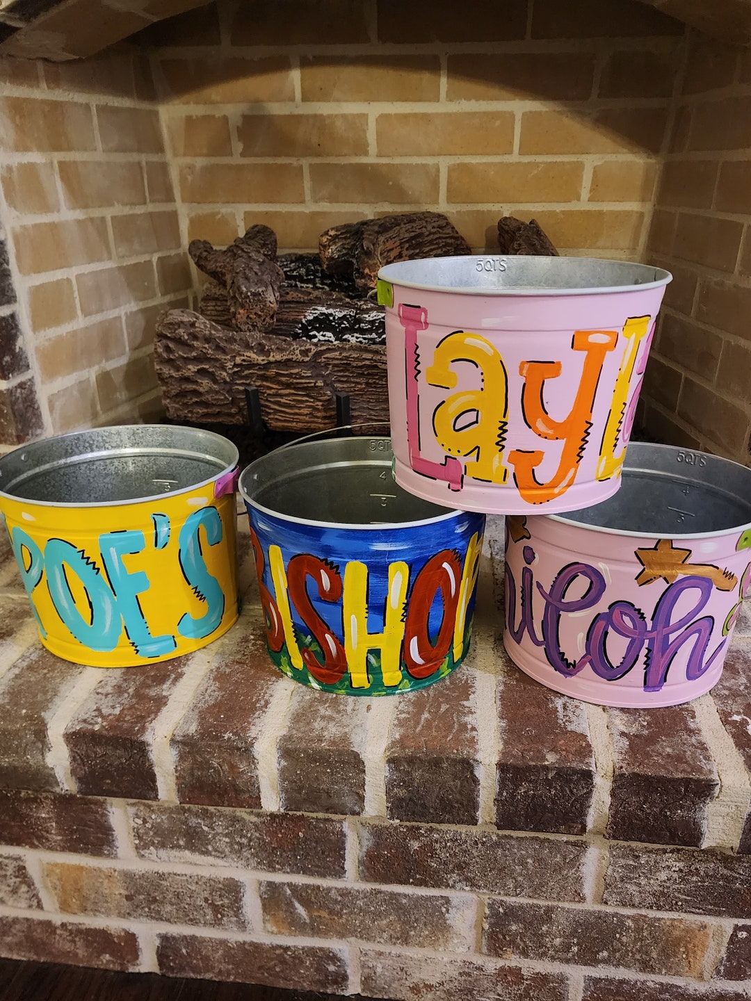 Hand Painted Easter Bucketeaster Basket Easter Pail Personalized Bucket ...