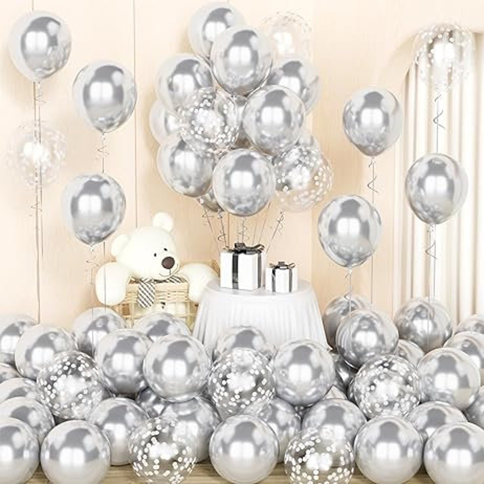 100 Chrome Balloons Combo Pack Decoration Set Birthday Balloons Party ...