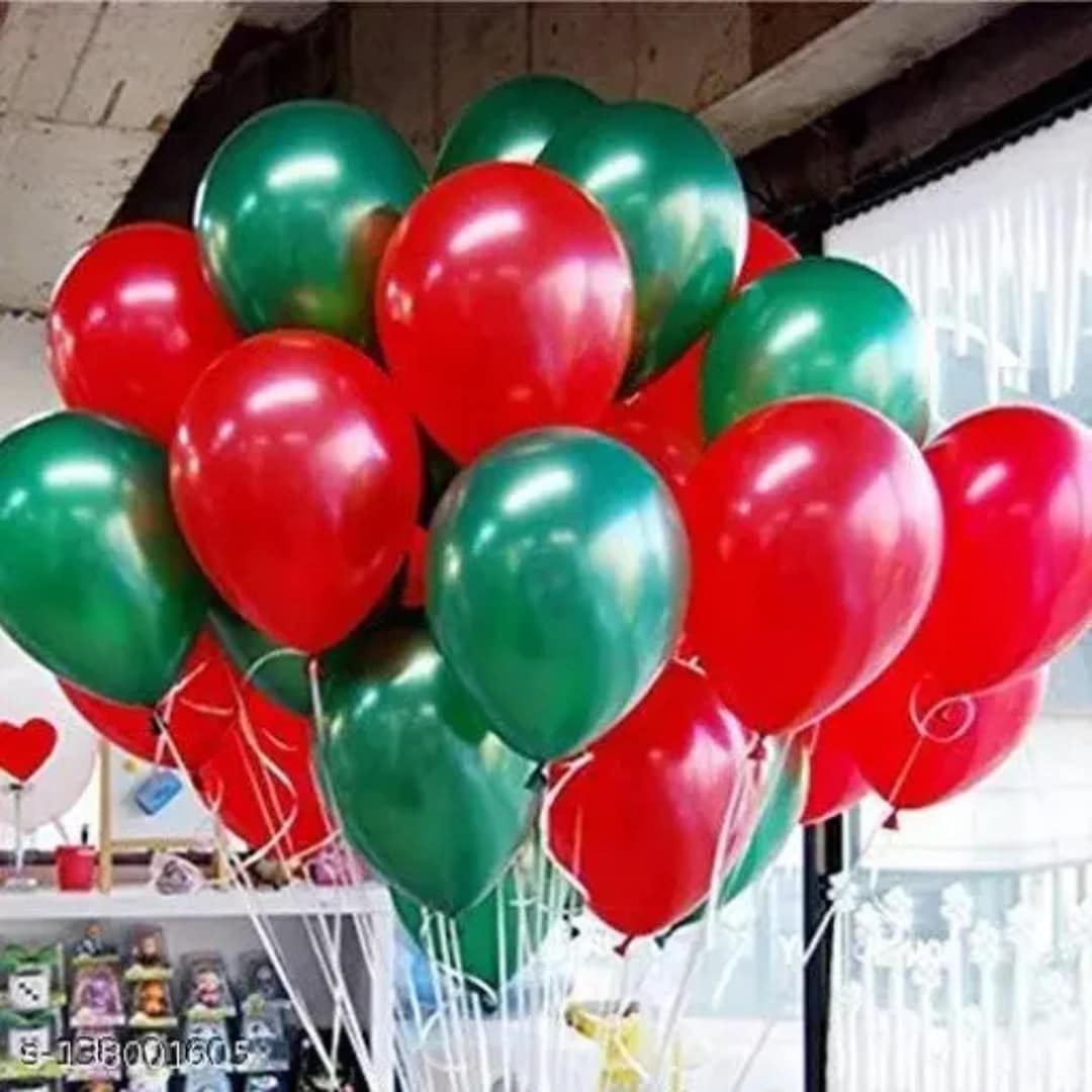 10 Inches Red and Green Balloons for Birthday Party Decorations ...