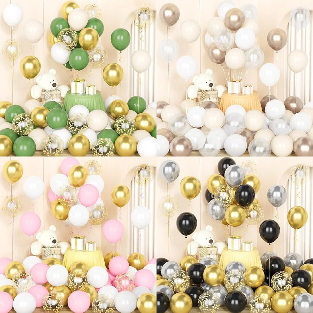 100 Chrome Balloons Combo Pack Decoration Set Birthday Balloons Party ...