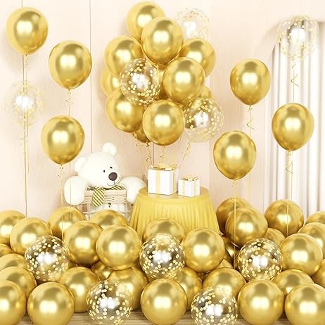 100 Chrome Balloons Combo Pack Decoration Set Birthday Balloons Party ...