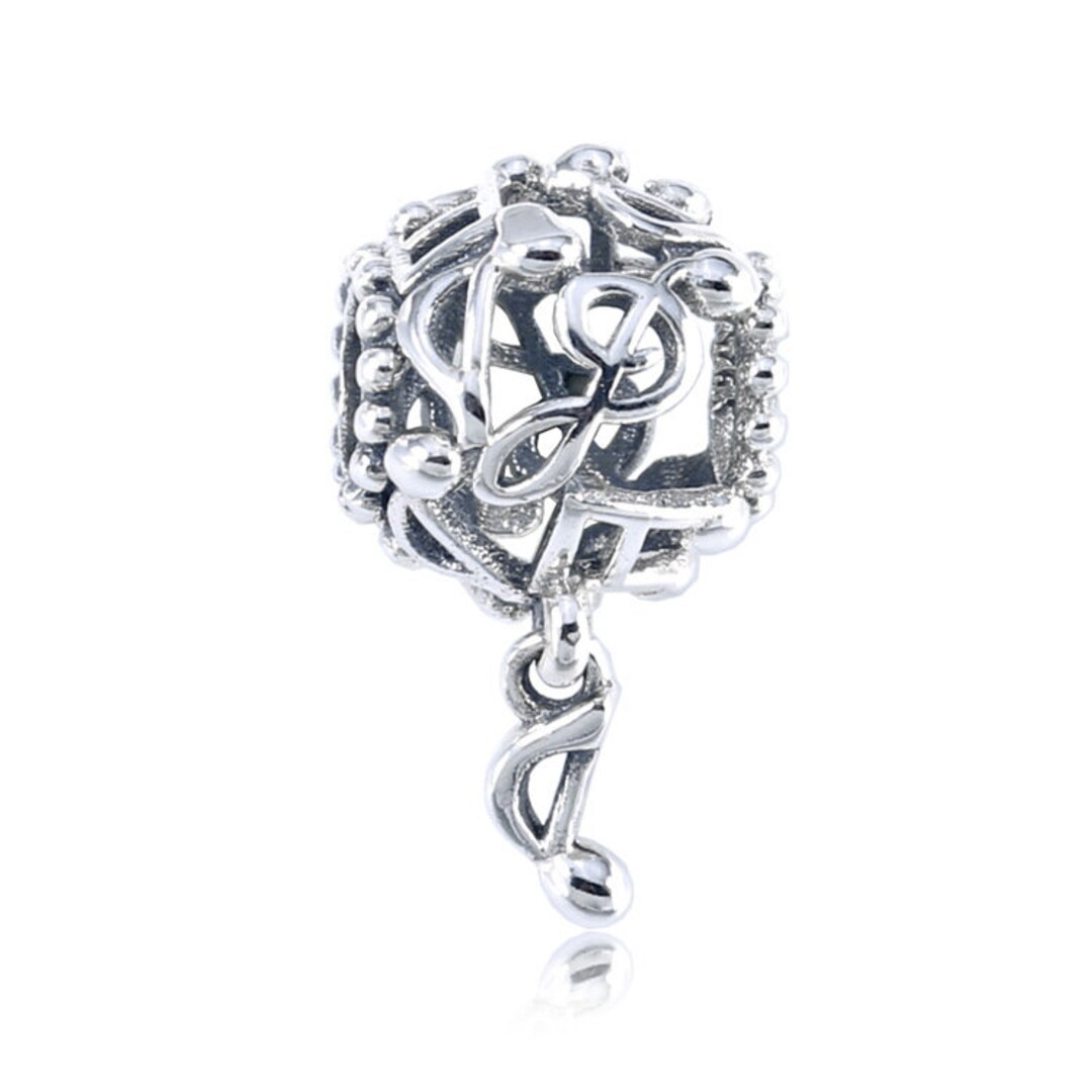 Pandora Sterling Silver Ale 925 Charm Openwork Music Notes - Etsy