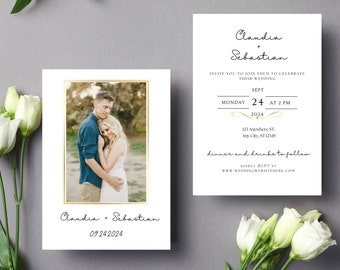 Wedding Invitation, Editable Template, Text Message Invite, Print Ready ...