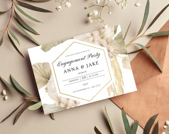 Wedding Invitation, Editable Template, Text Message Invite, Print Ready ...