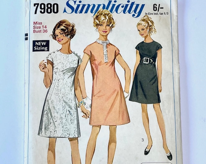 Vintage 1960s Dress Pattern Simplicity 7980 - Etsy