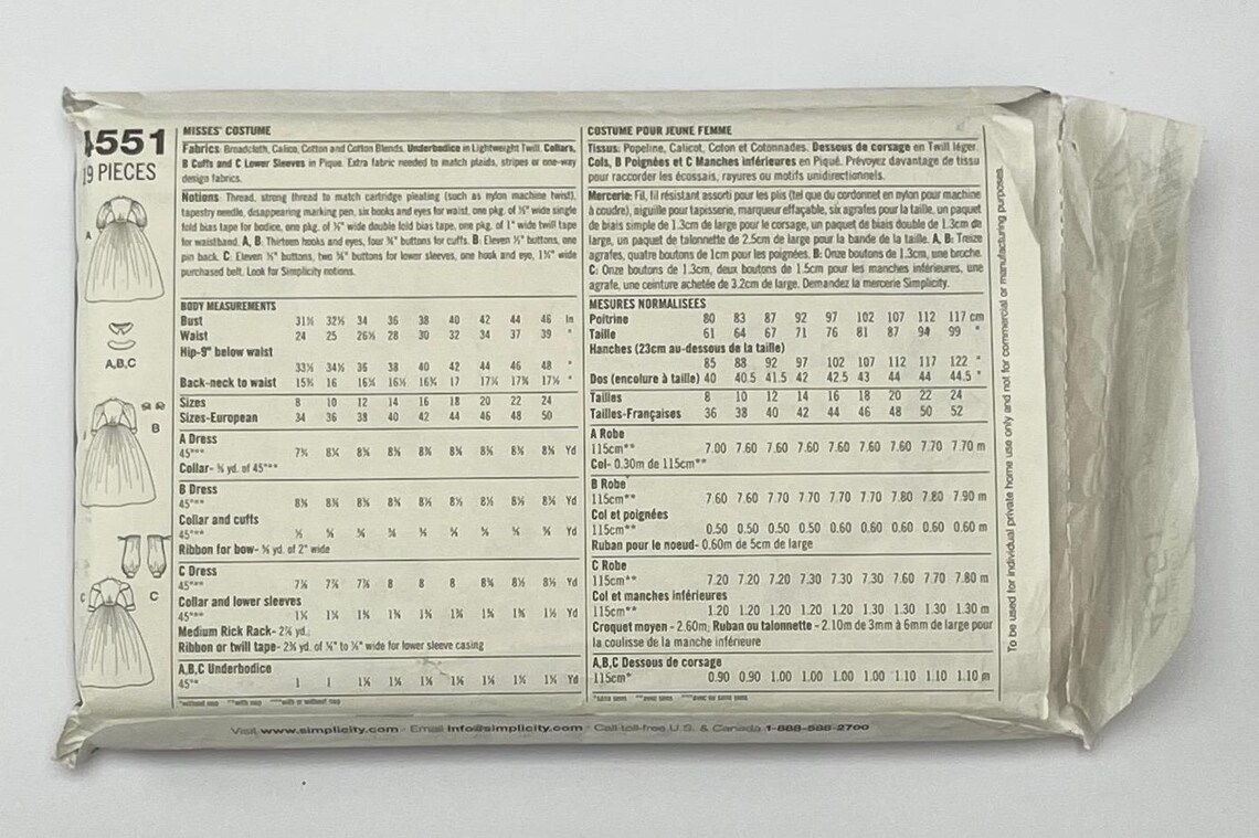 Fashion Historian Pattern Martha Mccain by Simplicity 4551 American ...
