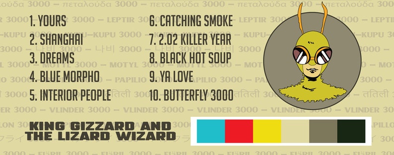 King Gizzard Poster (minimalist) - Butterfly 3000 (12x18) - Etsy