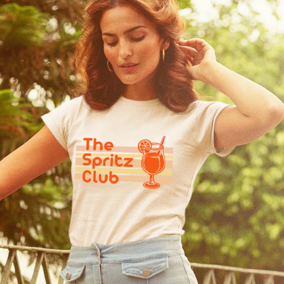 The Spritz Club Tee, Aperol Spritz Cocktail Tee, Fun Cocktail Shirt ...