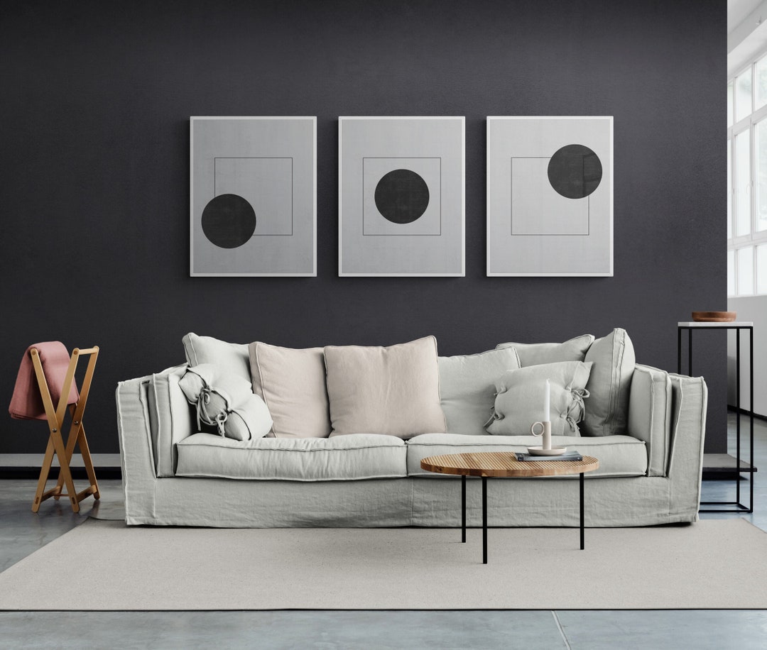 Set of 2 Modern Shapes Print Minimalist Wall Art Poster - Etsy