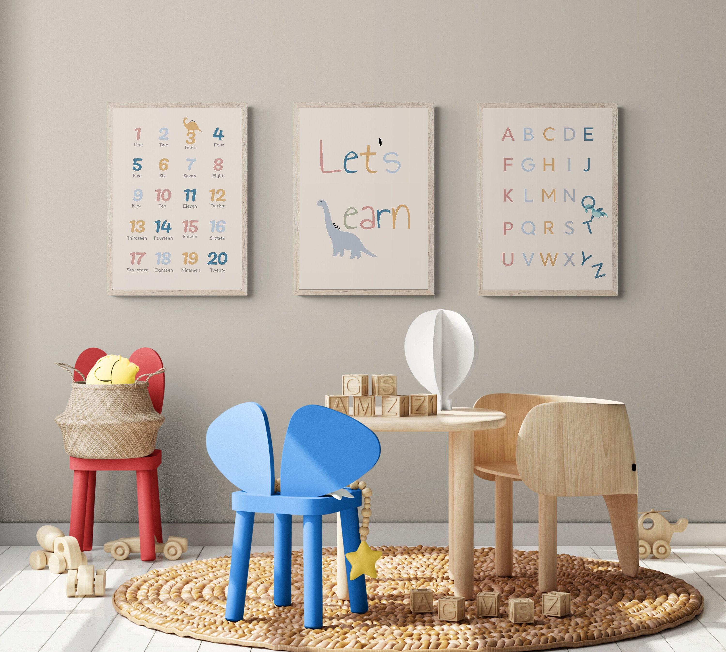 Dinosaurs Set of 5 Educational Print Dinosaurs Posters for - Etsy