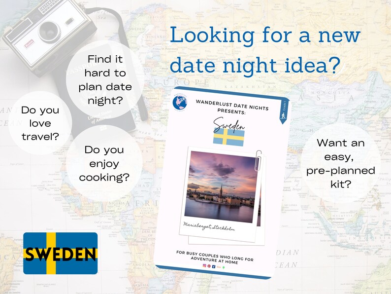 Sweden Travel-themed Date Night Pack for Couples | Printable PDF ...