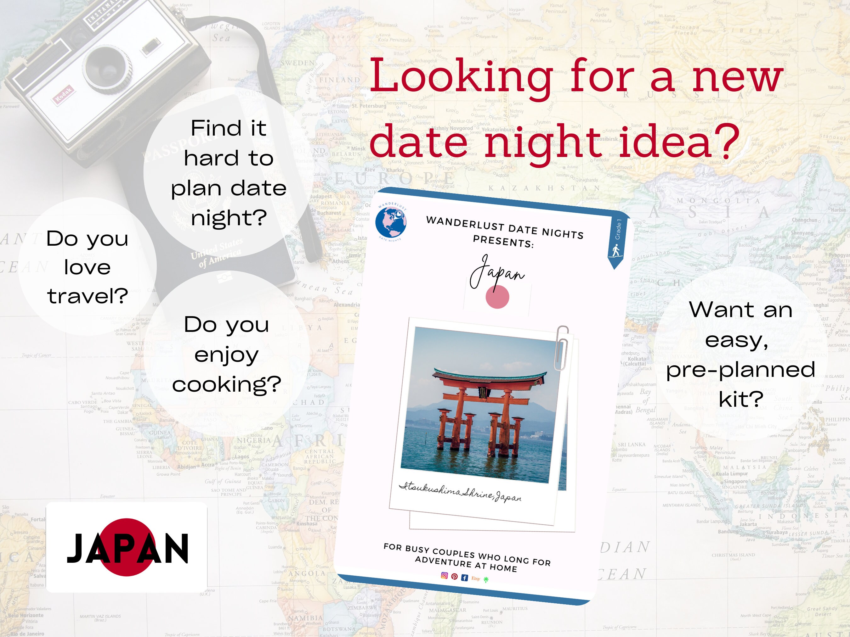 Japan Travel-themed Date Night Pack for Couples | Printable PDF ...