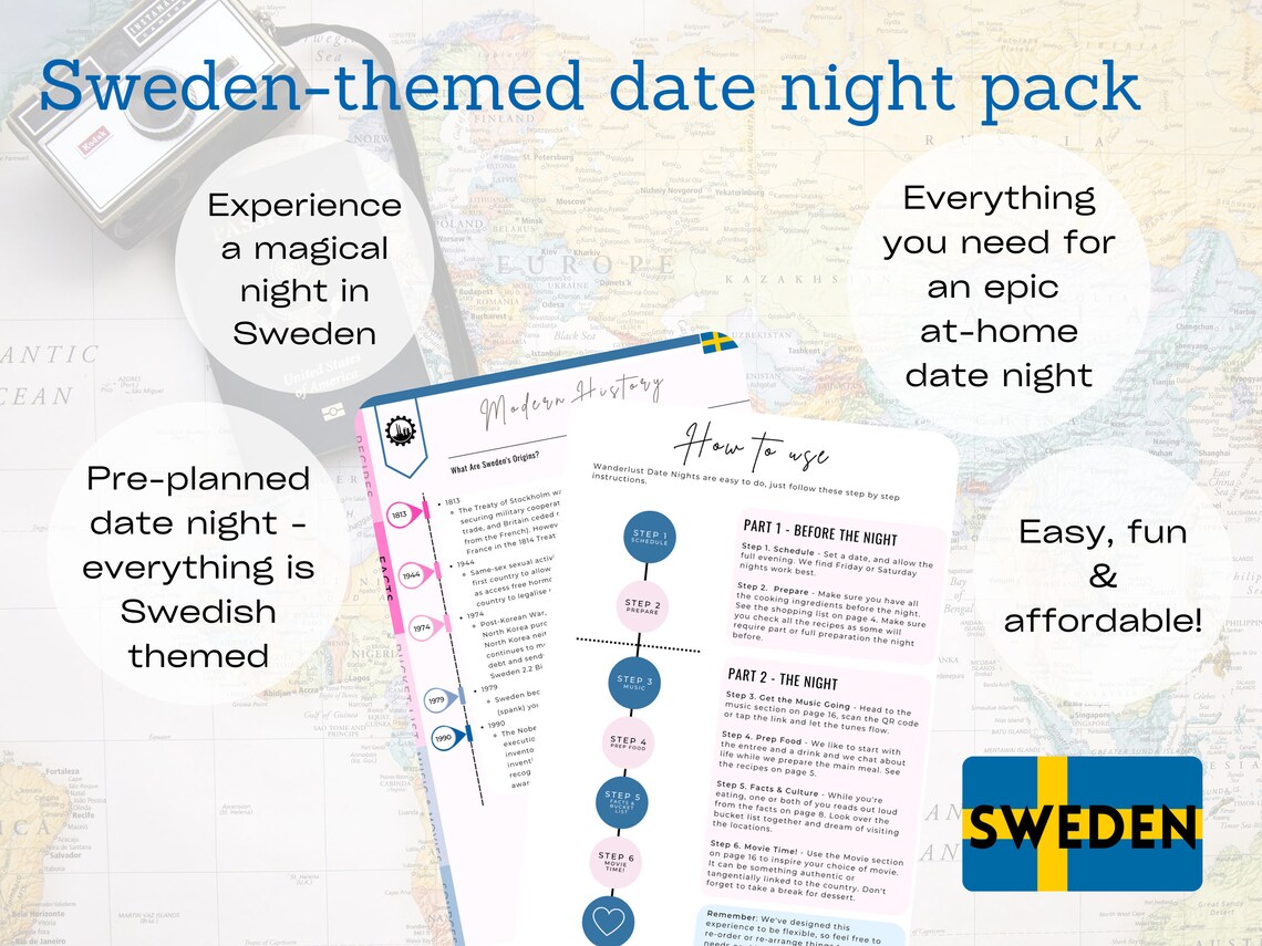 Sweden Travel-themed Date Night Pack for Couples | Printable PDF ...