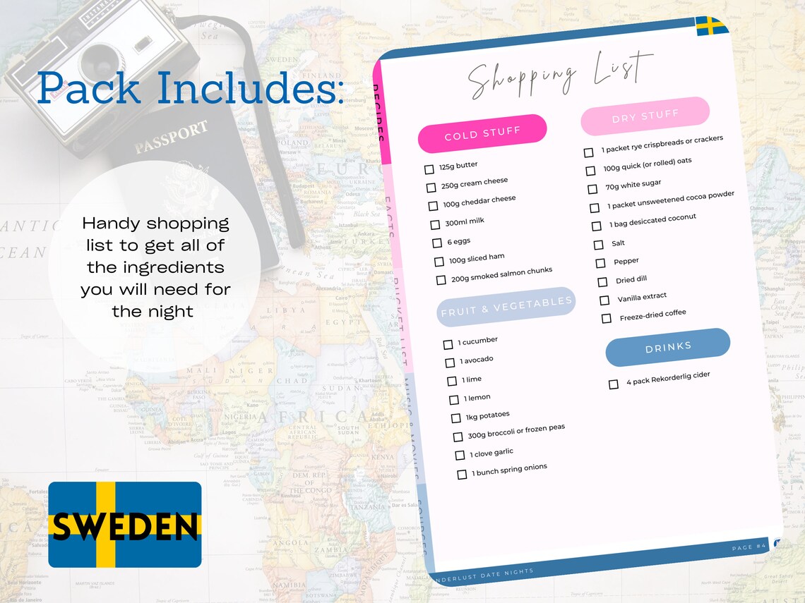 Sweden Travel-themed Date Night Pack for Couples | Printable PDF ...