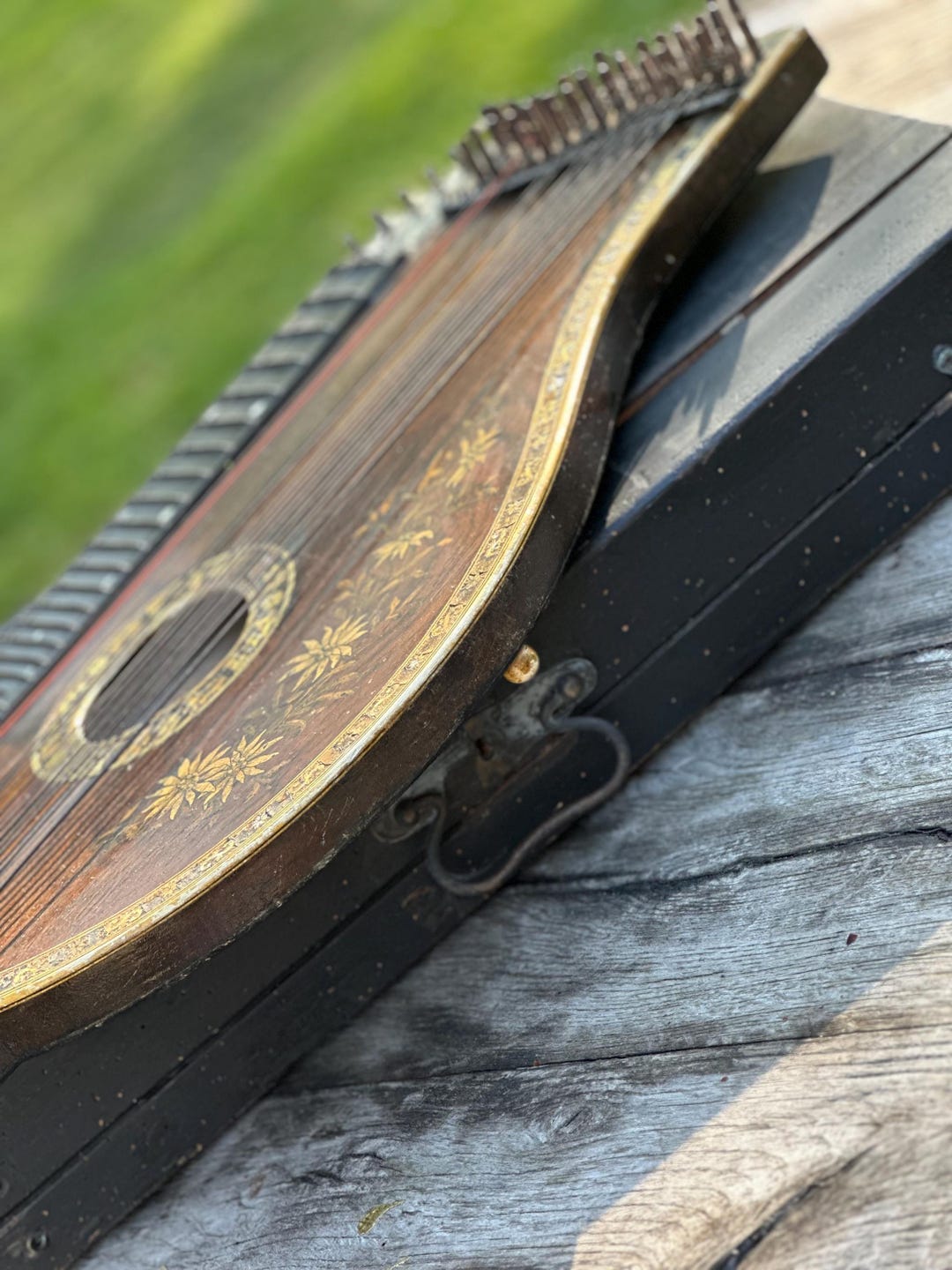 Antique Floral Zither in Original Case – Hand-painted Edelweiss ...