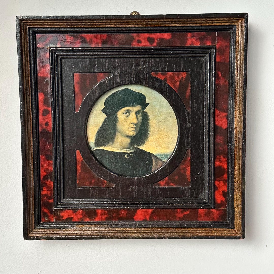 Framed Raphael Print: Agnolo Doni Portrait, Faux Tortoiseshell Frame - Etsy