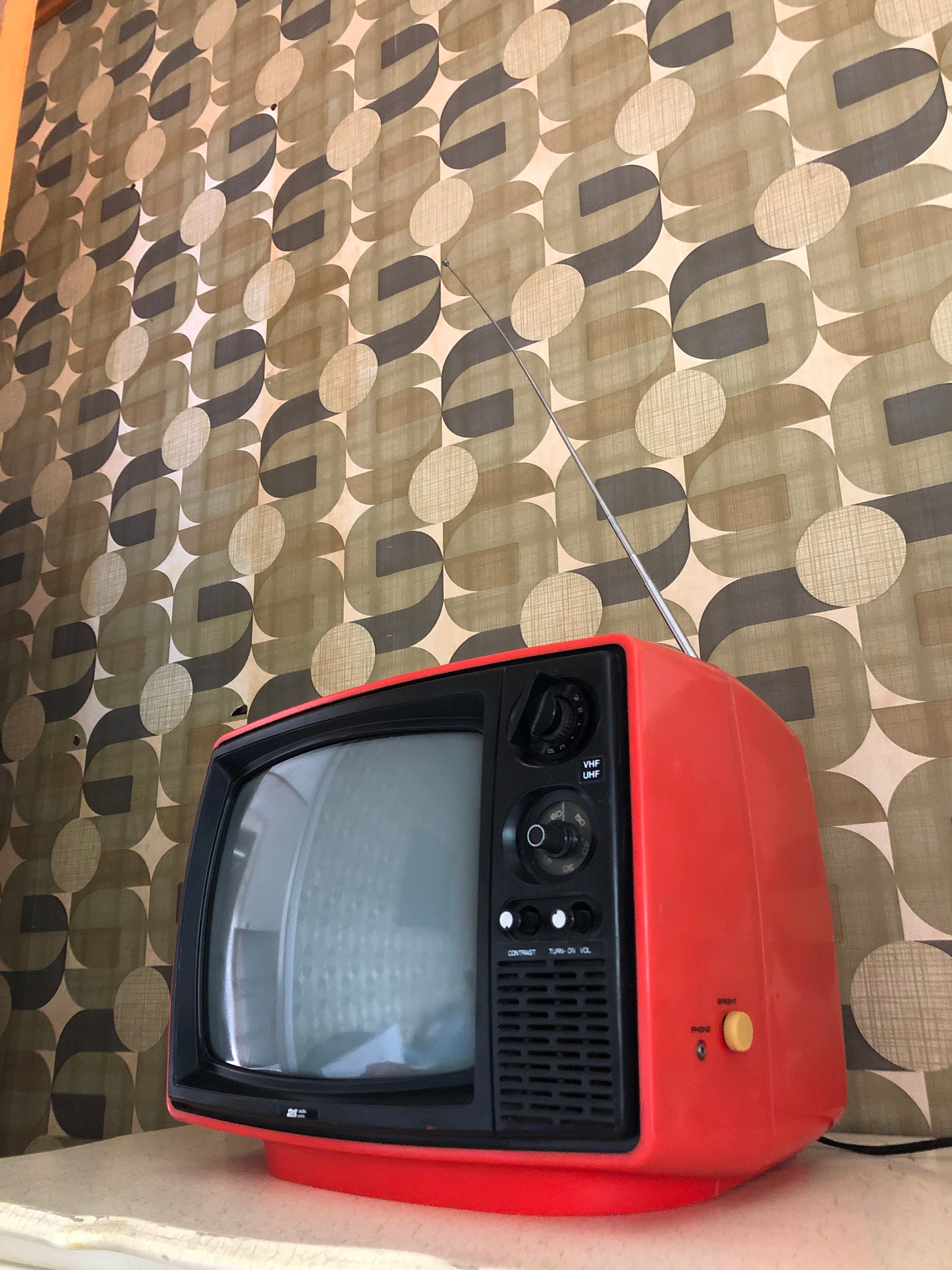Jaren 70 Space Age Tv Rood Cold War Portable AS Audio Sonic Nederlandse ...