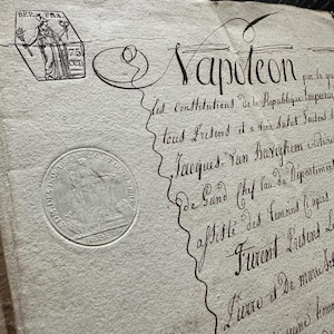 Napoleon Era - 1805 -original Wedding Contract - Fructidor an 13 ...
