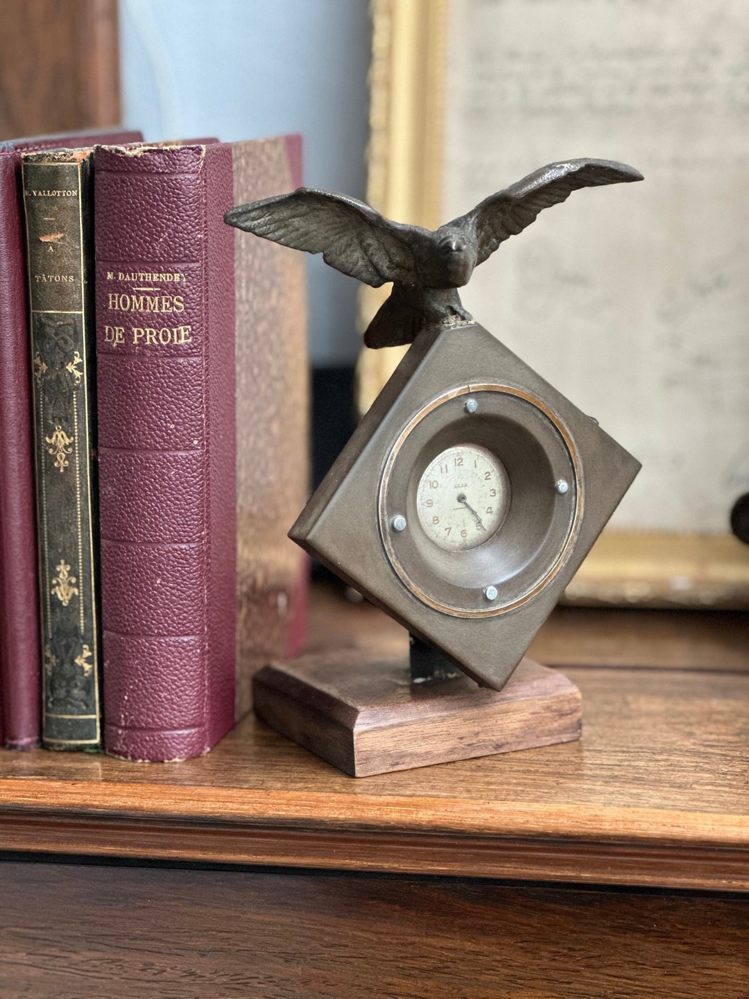 1920 -1930 - Extremely Rare - Antique Eagle Clock - Swiss Made - Arak ...