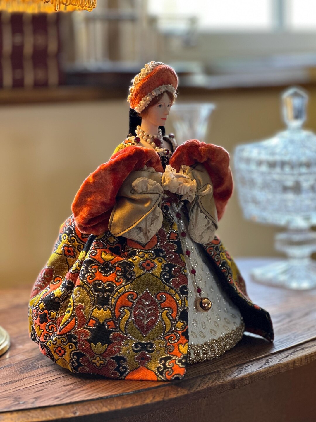 Tudor-inspired Handmade Doll – Elizabethan Court Lady in Brocade ...