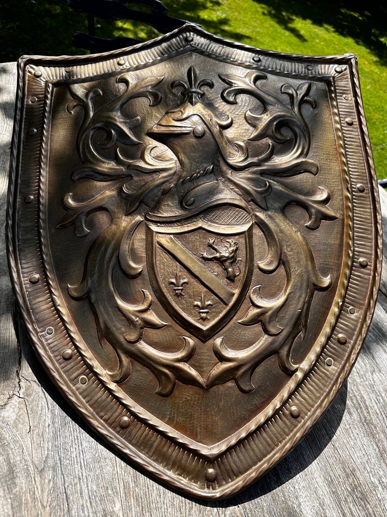 Vintage French Shield Knight in Shining Armour Brass Wall Decoration ...