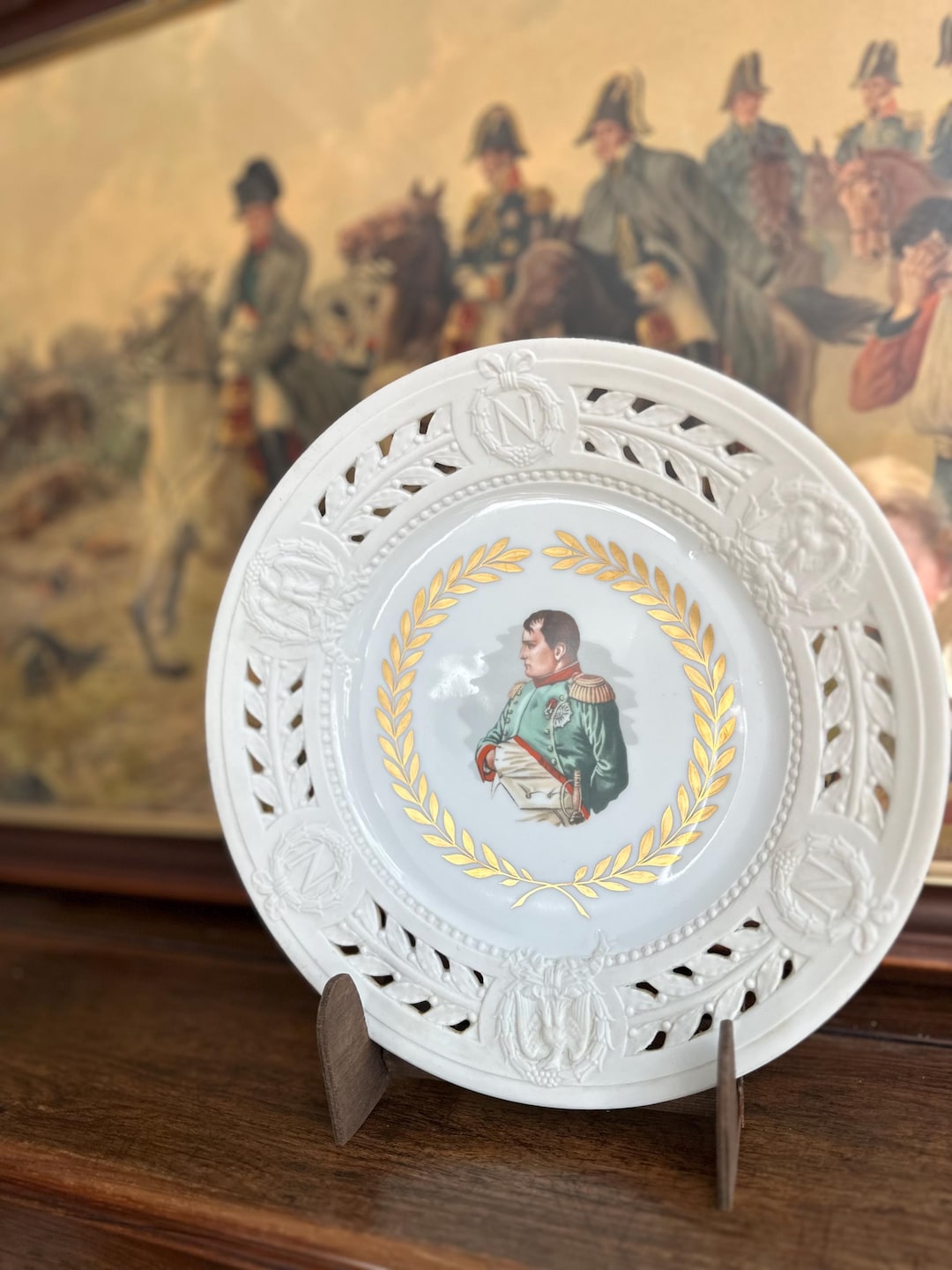 Napoleon Bonaparte Porcelain Plate - Limoges France- Gold Laurel Décor ...