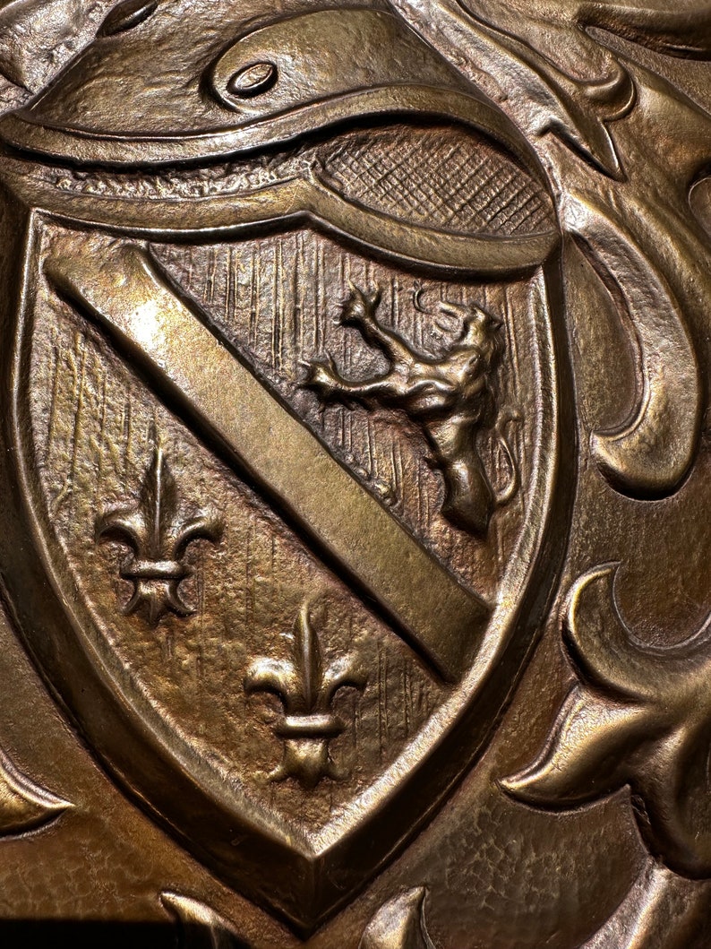 Vintage French Shield Knight in Shining Armour Brass Wall Decoration ...