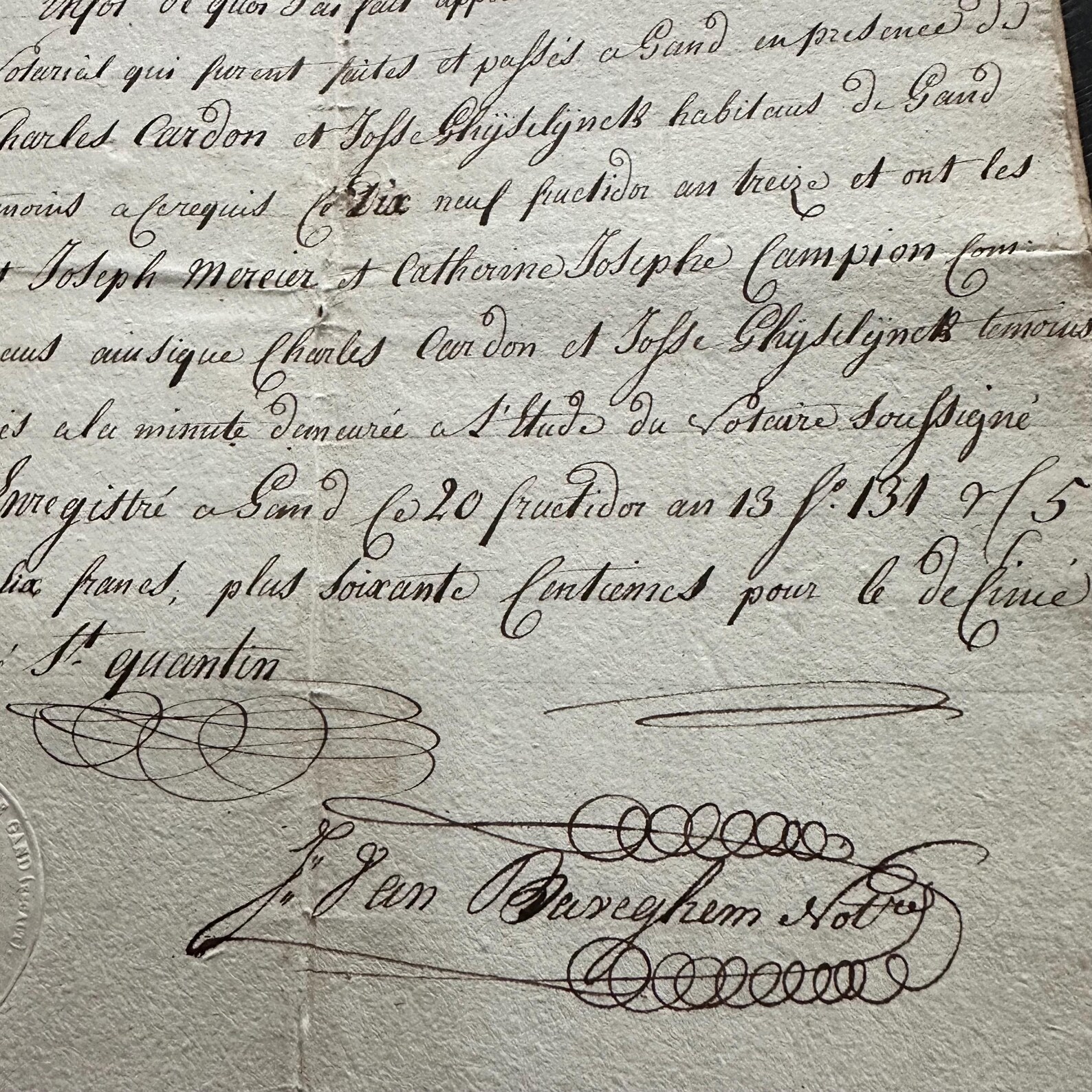 Napoleon Era - 1805 -original Wedding Contract - Fructidor an 13 ...