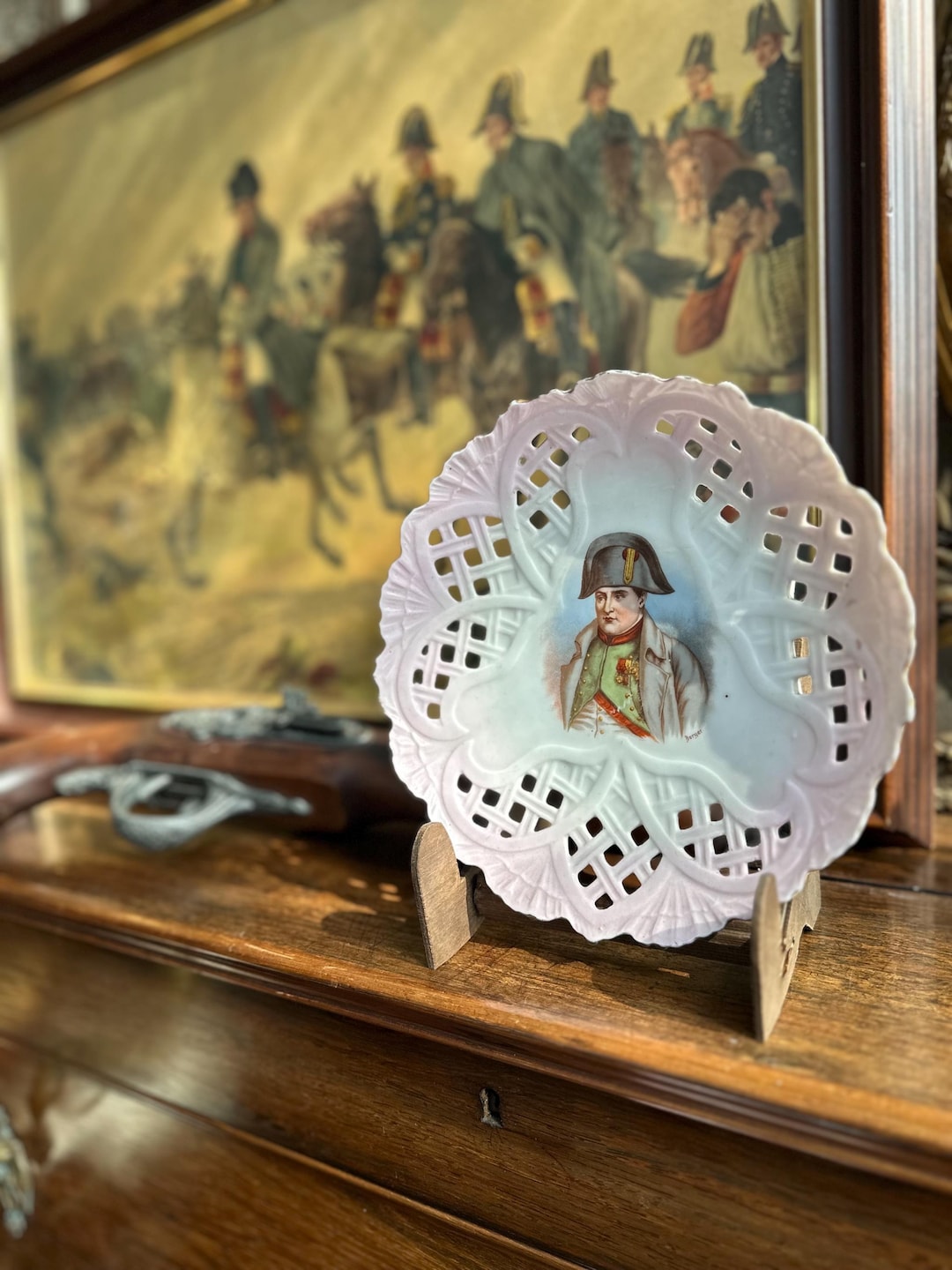 Vintage Napoleon Bonaparte Porcelain Plate: Gilded Trim Collector's ...