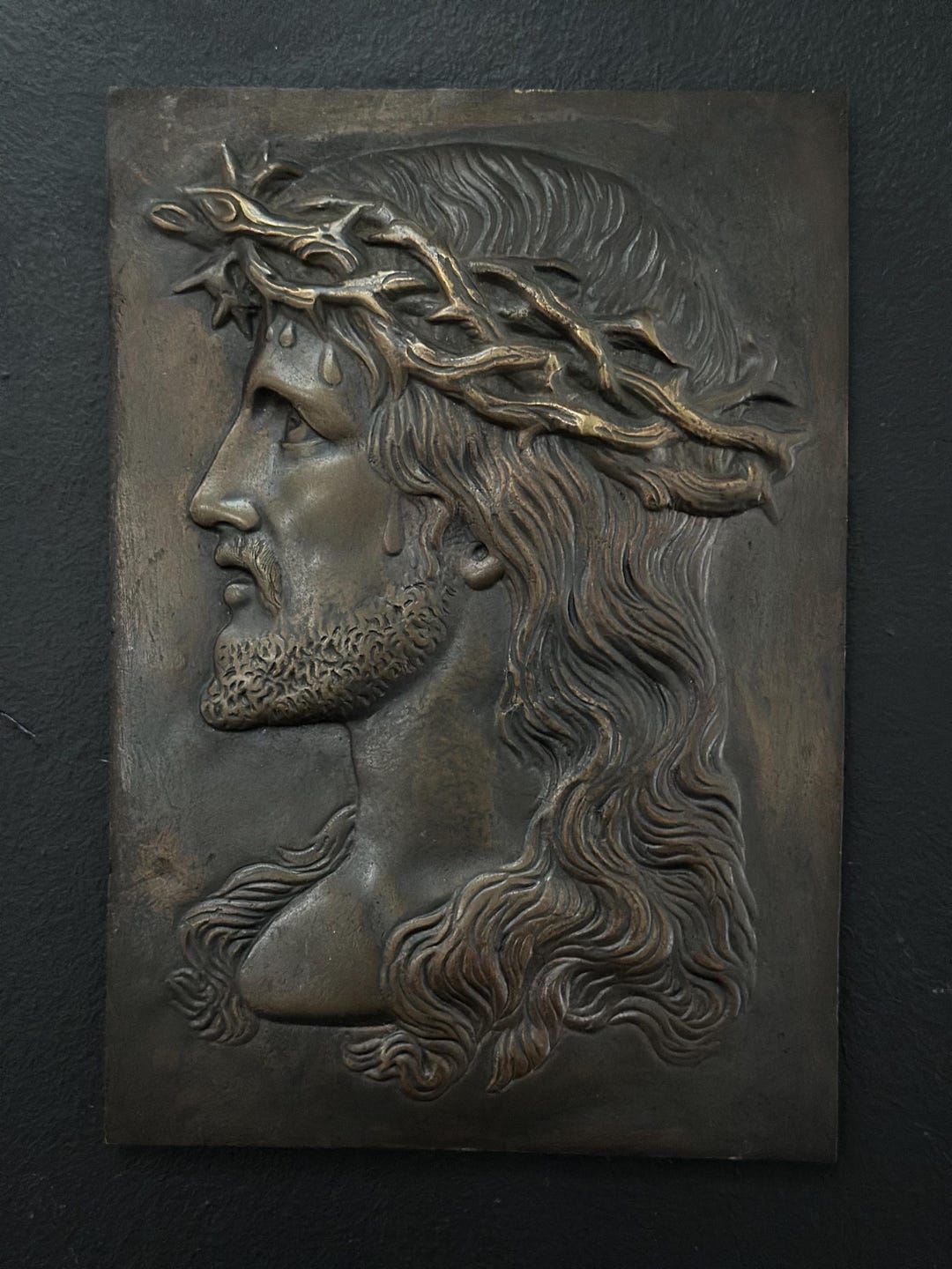 Vintage Bronze Christ Plaque – Ecce Homo Religious Relief Wall Art - Etsy