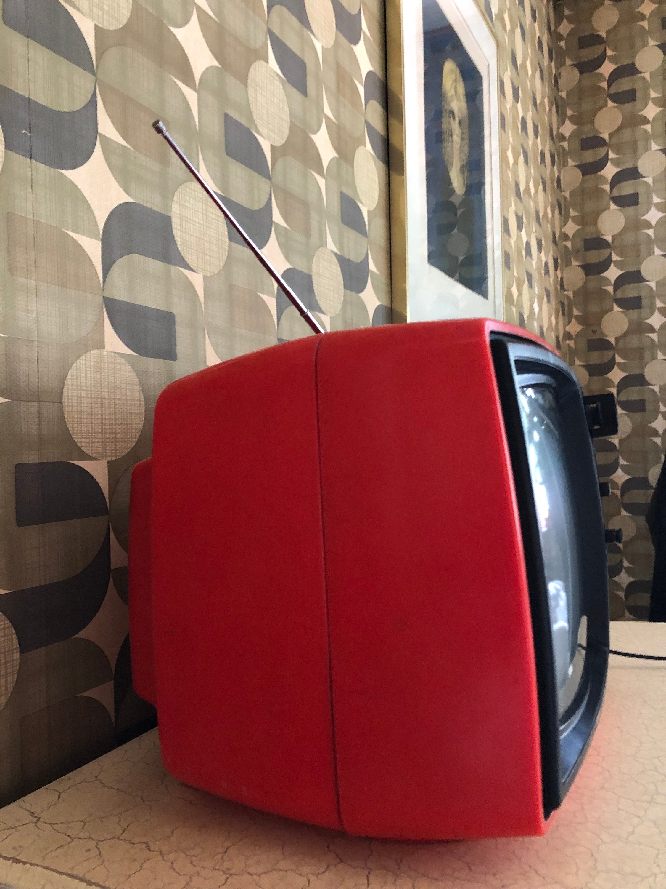 Jaren 70 Space Age Tv Rood Cold War Portable AS Audio Sonic Nederlandse ...