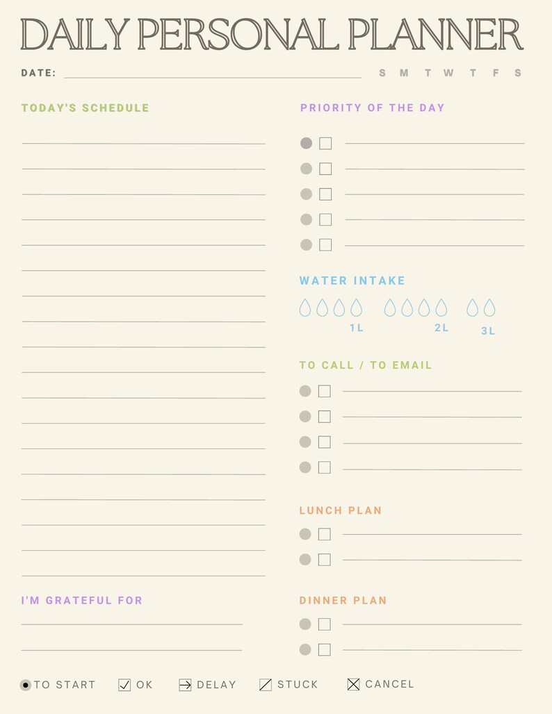 Daily Digital Personal Planner - Etsy