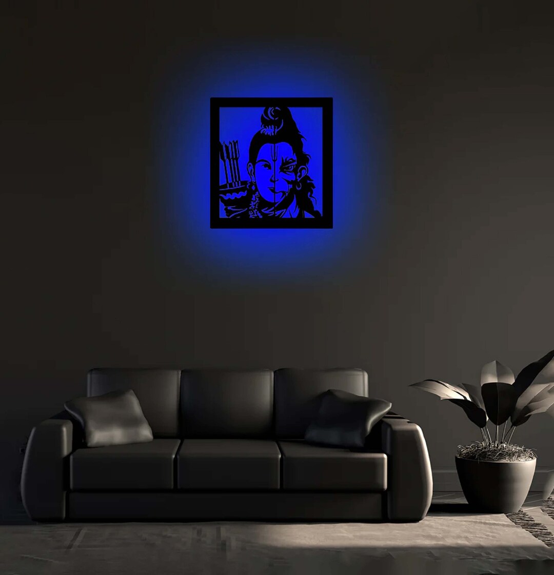 Shri Ram and Hanuman Neon Light Color Changing Light Wall - Etsy