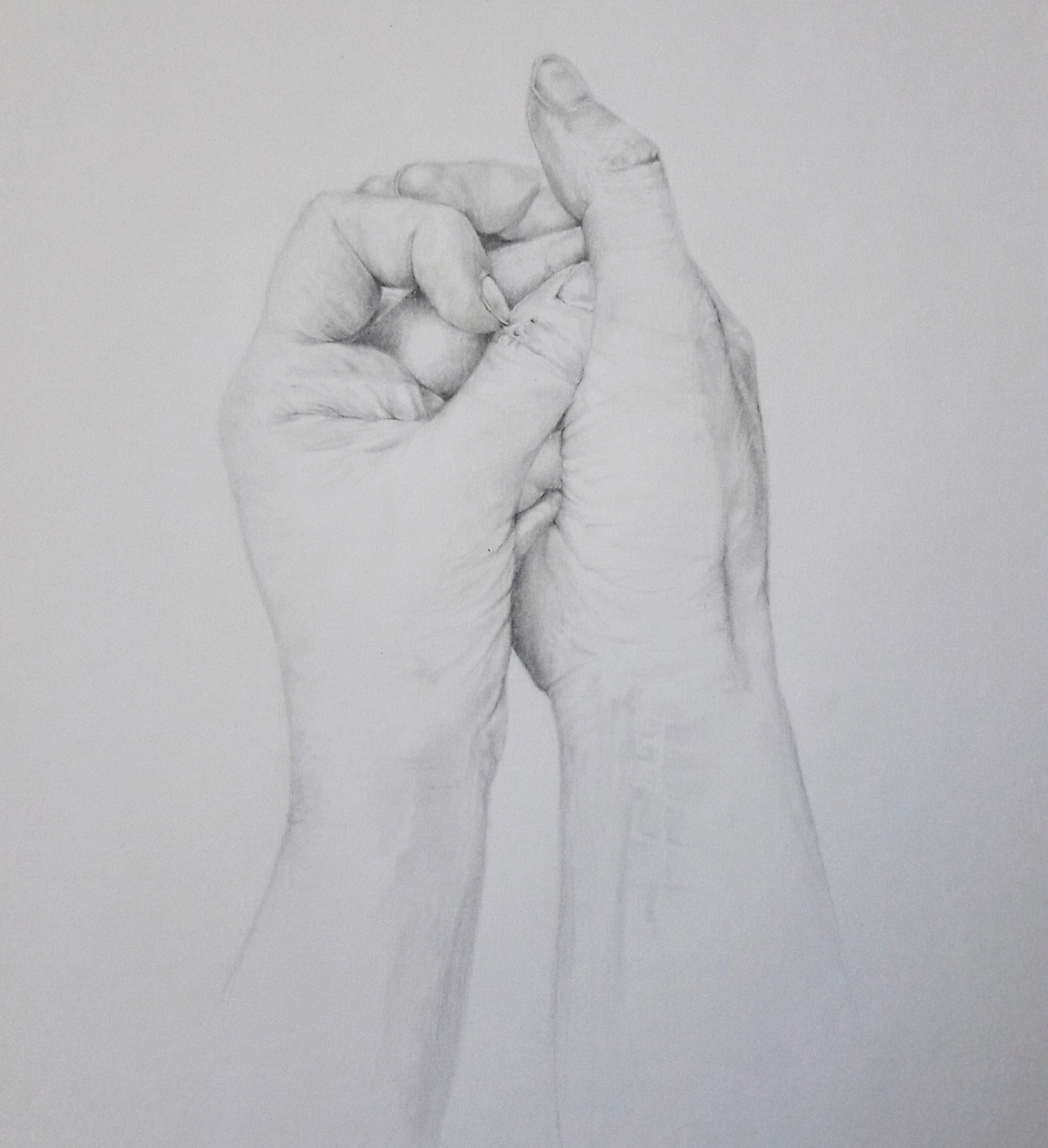 Pencil Drawing of Two Hands Intertwined and Scratching Each Other ...