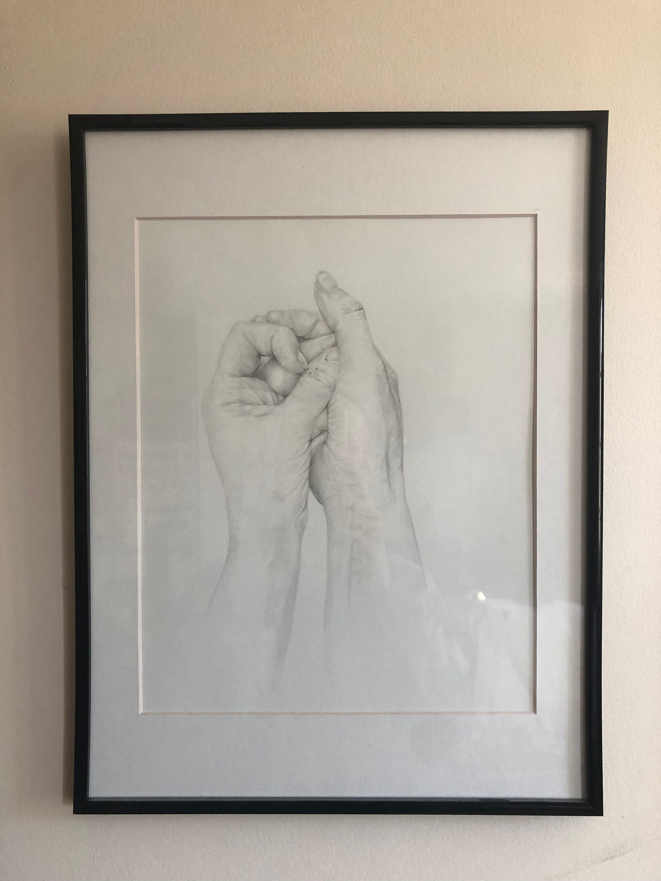 Pencil Drawing of Two Hands Intertwined and Scratching Each Other ...