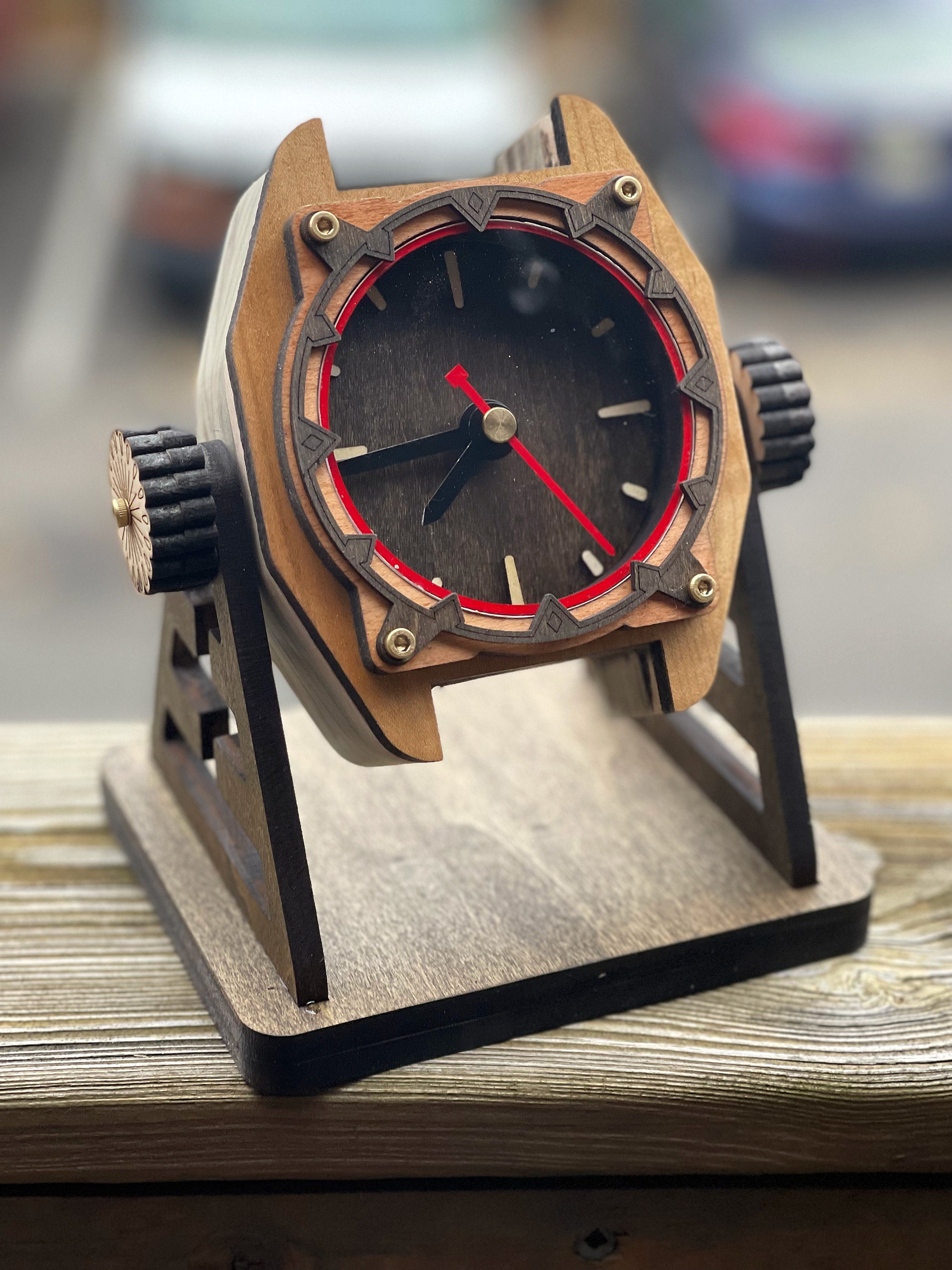 Stunning Wooden Desk Clock/watch Svg, Dfx Ai Laser Cut Files. for ...