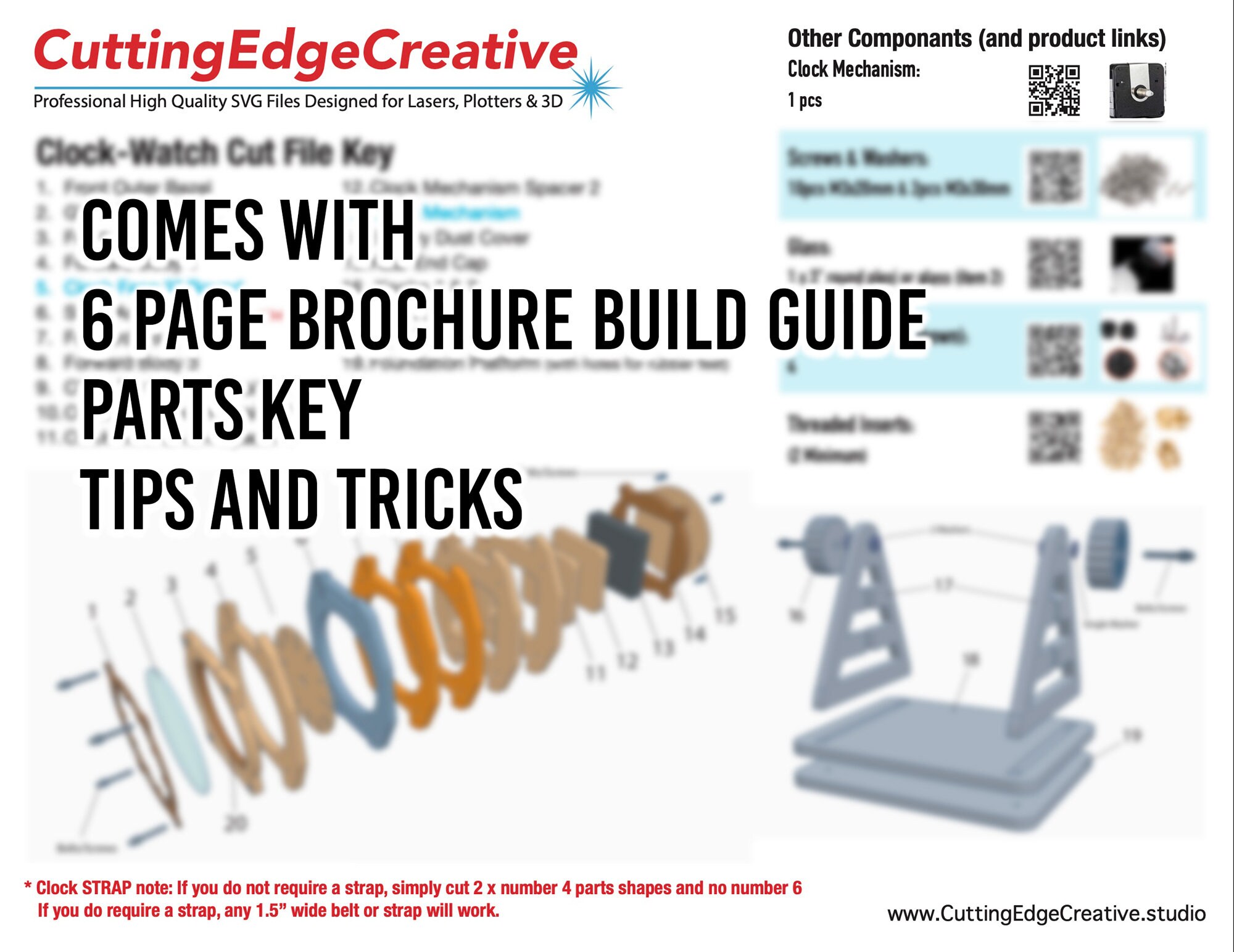 Stunning Wooden Desk Clock/watch Svg, Dfx Ai Laser Cut Files. for ...