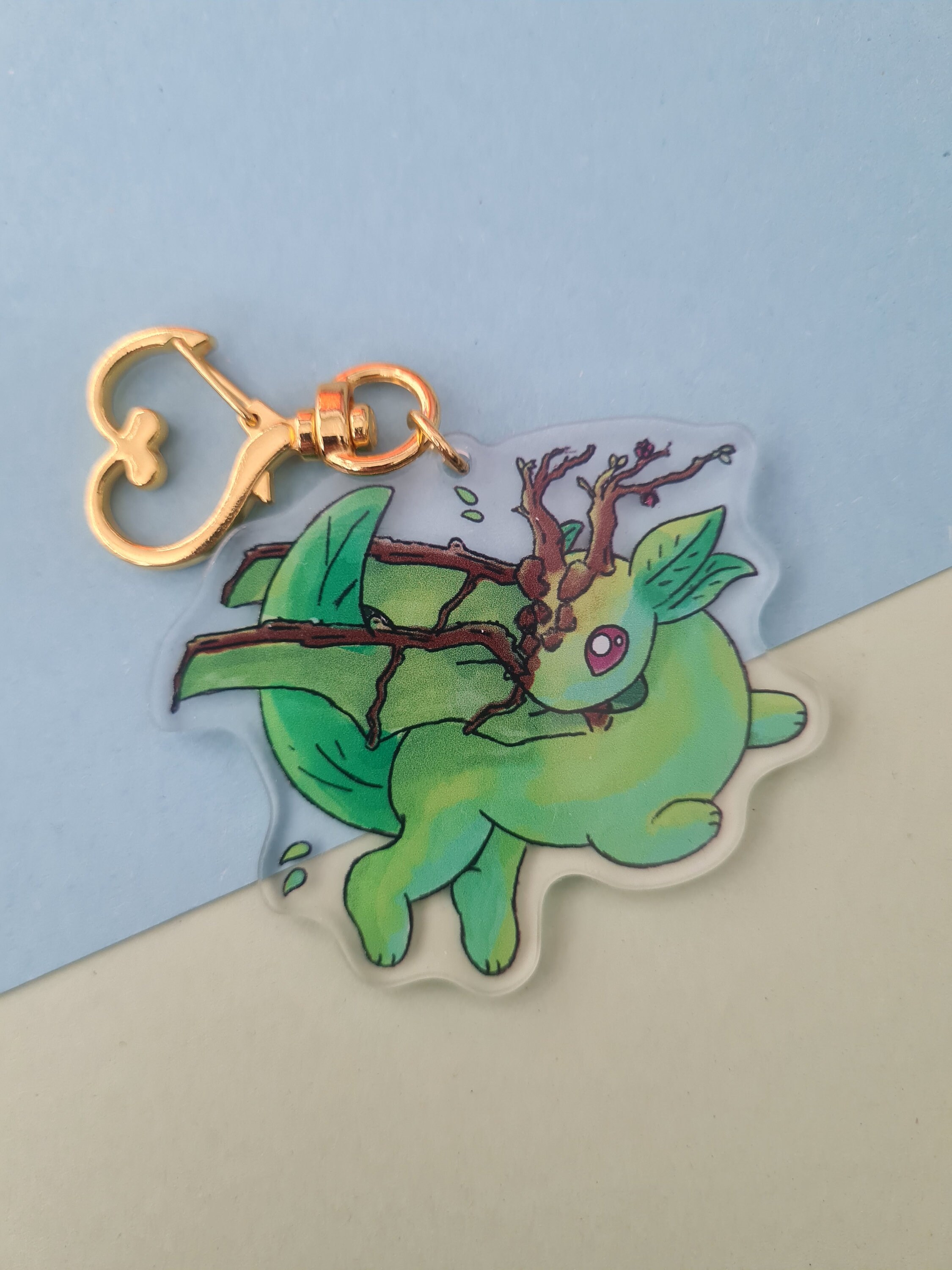 Cute Dragon Acrylic Double-sided Keychain Gift With Heart Clip - Etsy