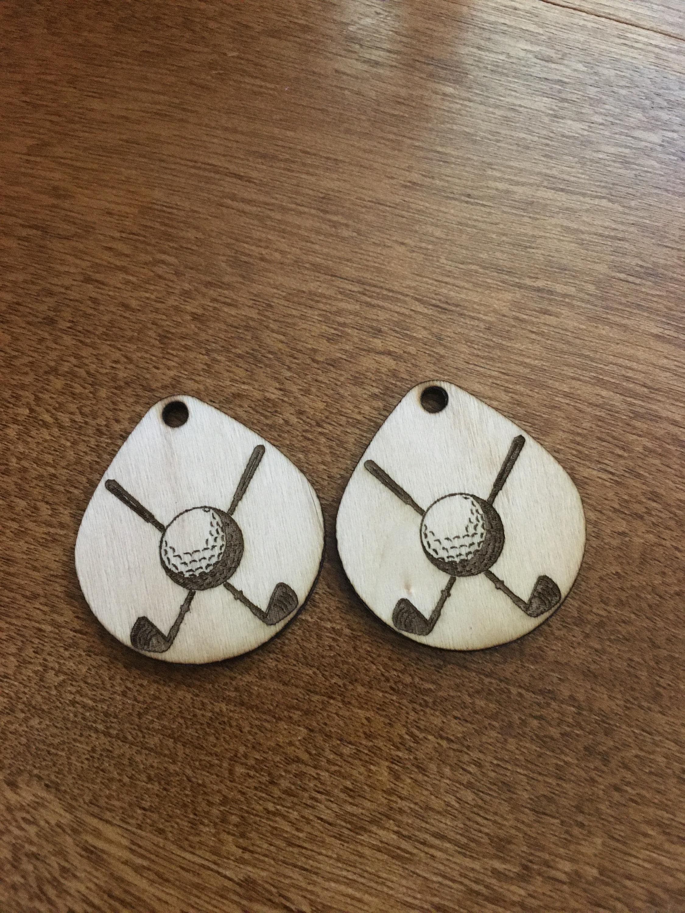 SVG - Laser Cut Golf Ball and Clubs Earrings - SVG Only - Etsy