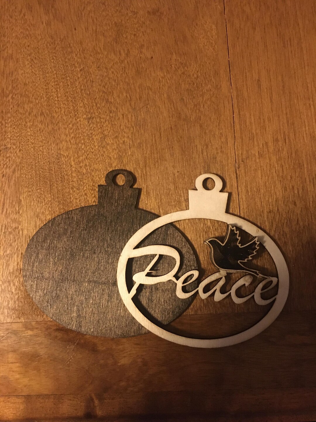 SVG Two Layer Laser Cut Ornament With peace and an Optional Additional ...