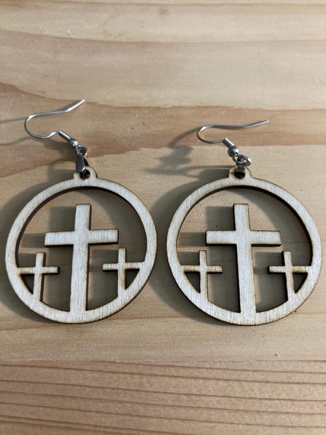 SVG- Three Crosses Laser Cut Round Earring Svg- SVG Only - Etsy