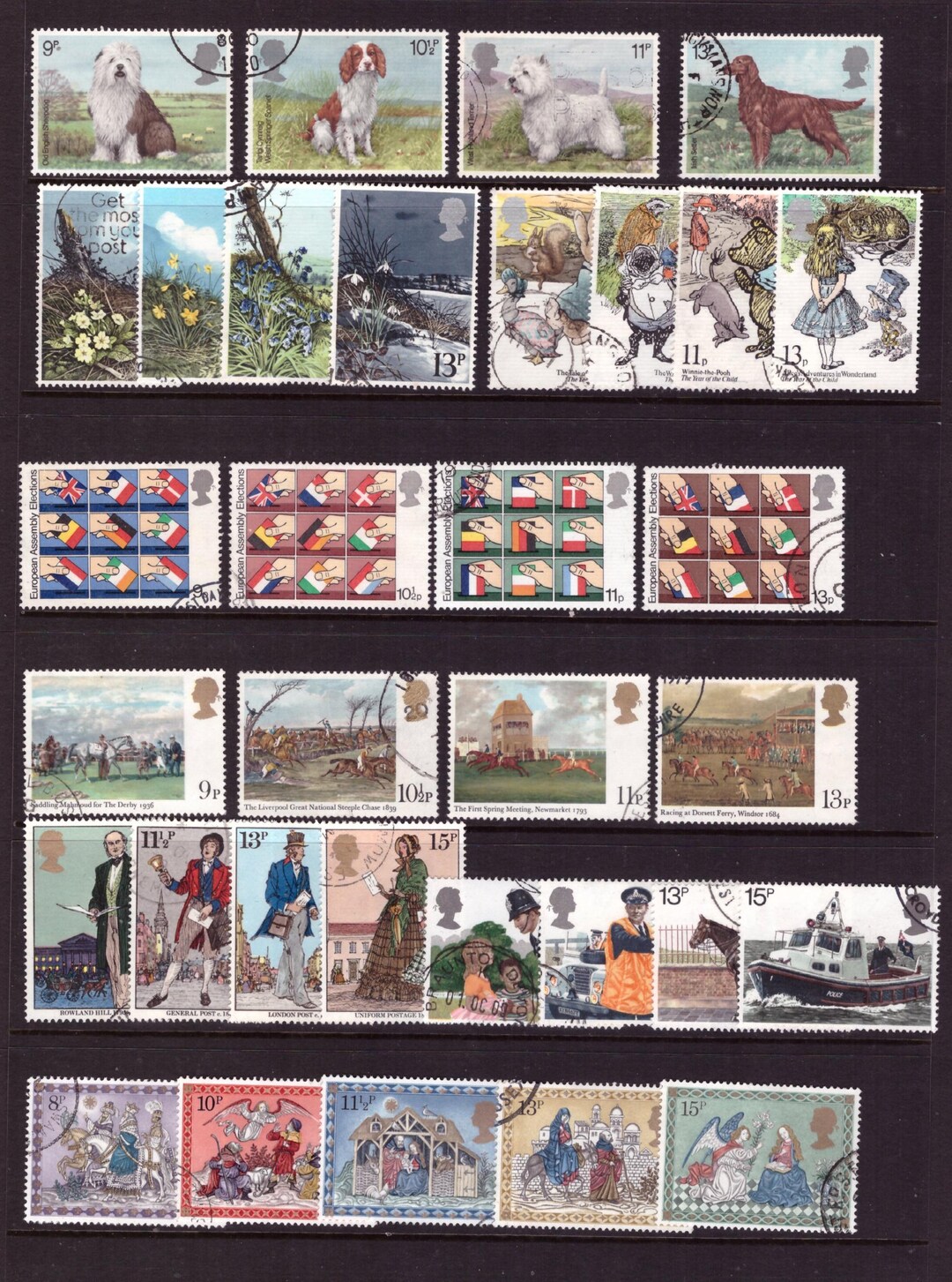 1979 Great Britain Vintage GB Postage Used Stamps Selection for Collage ...