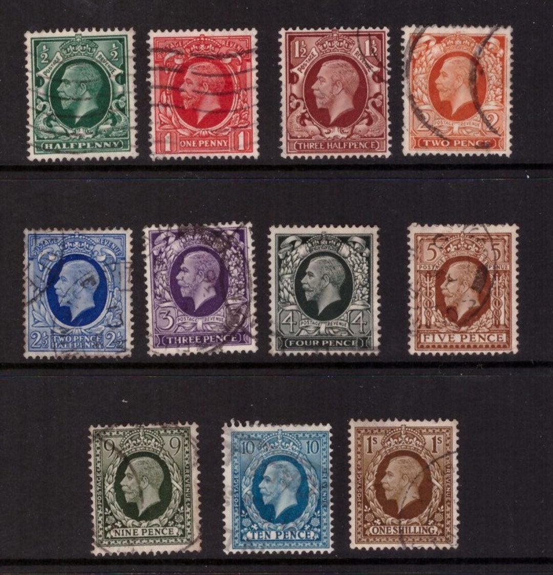 GB 1934 Vintage King George V Full Set Used Stamps Collection/art ...
