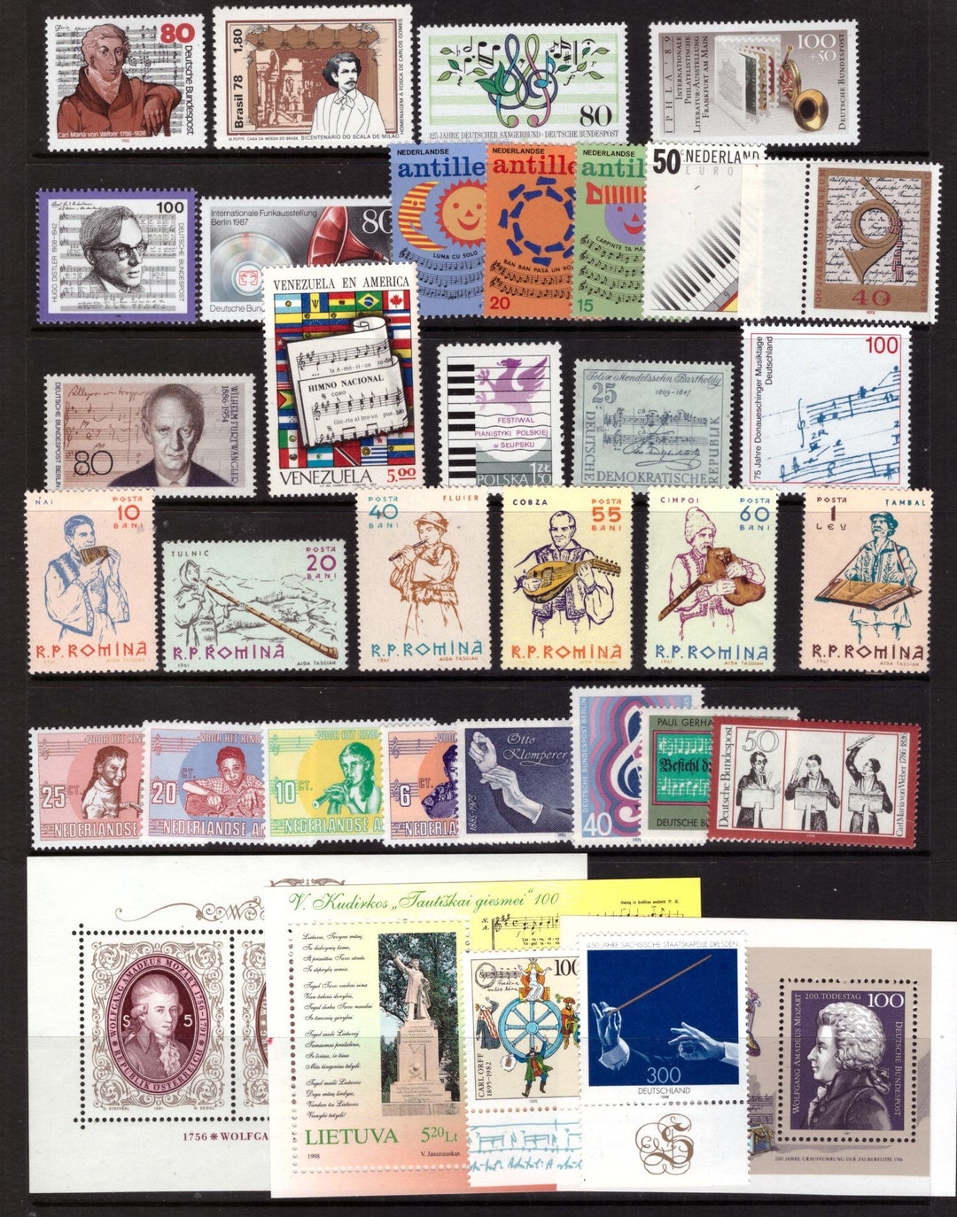World Music Instrument Unused Stamps for Collage/school Project/mail ...