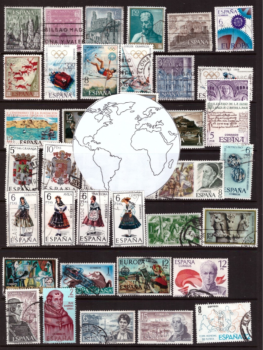 100 X Spain Used Postage Stamps, All Different for Collecting/art ...