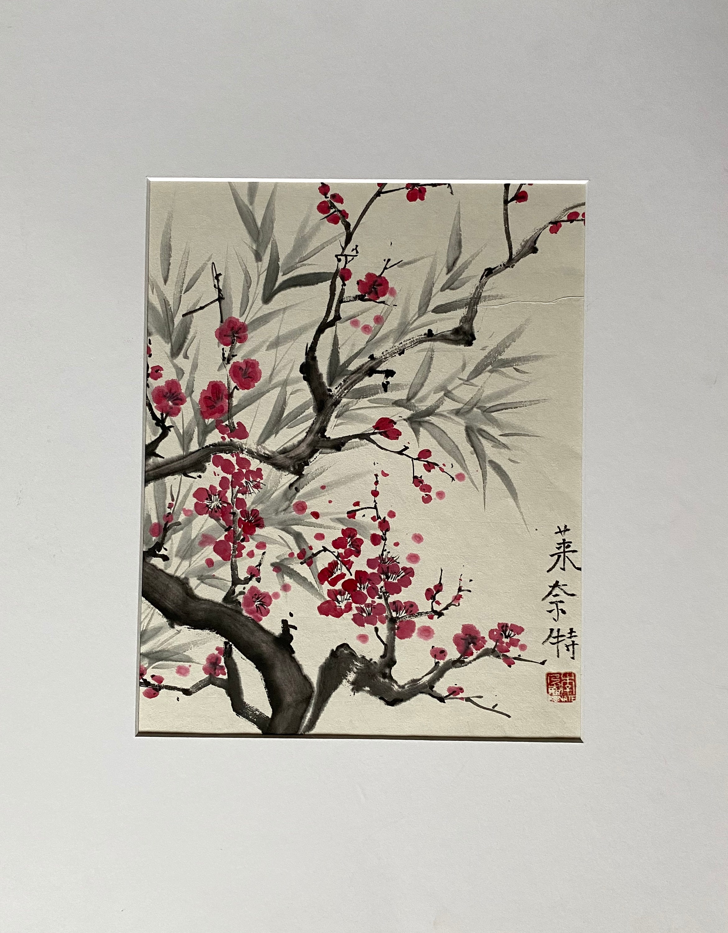 Japanese Ink Painting Cherry Blossom