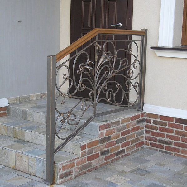 Forged Iron Rustic Branch Railing Sold by Linear Ft, Stair Railing ...